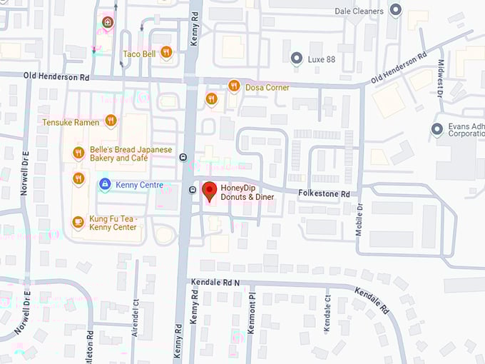 16. honeydip donuts & diner map