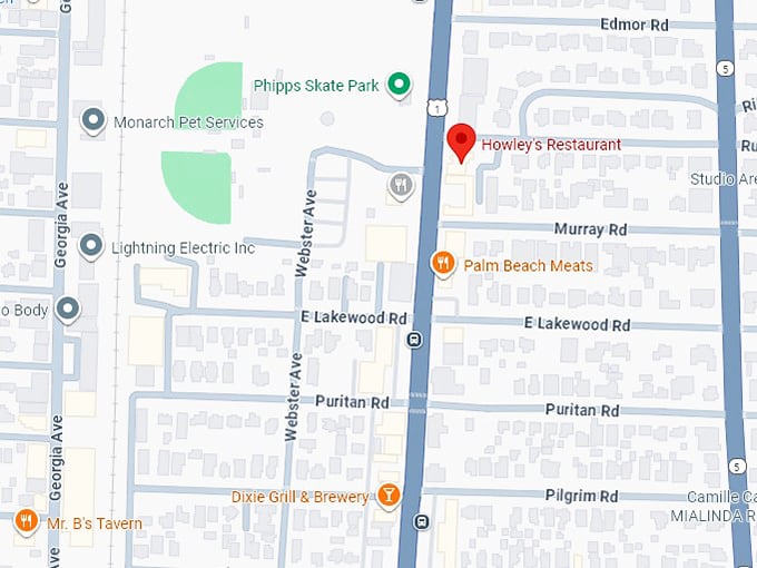 16. howley’s restaurant map