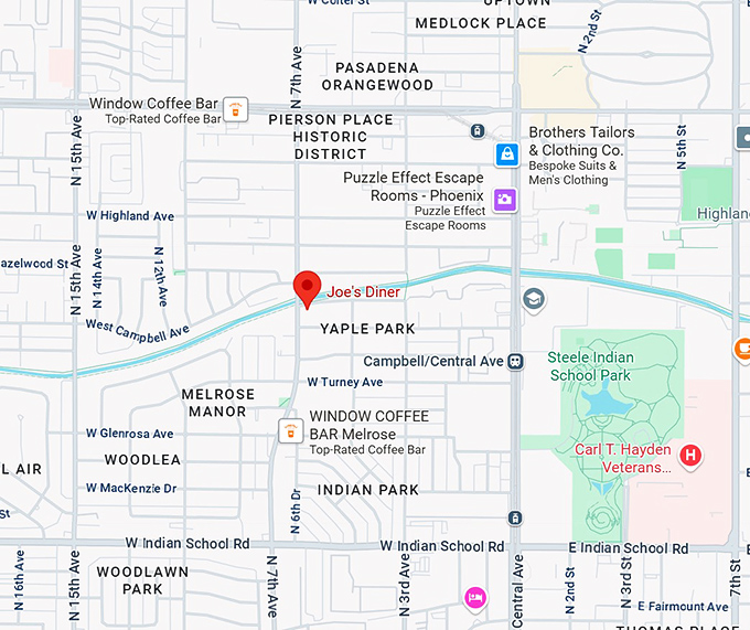 16. joe's diner map