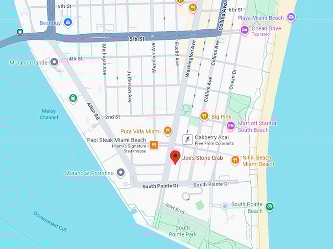 16. joe's stone crab map