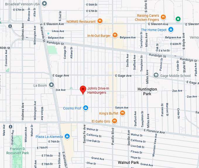 16. john's drive in hamburgers map