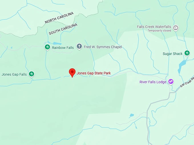 16. jones gap state park map
