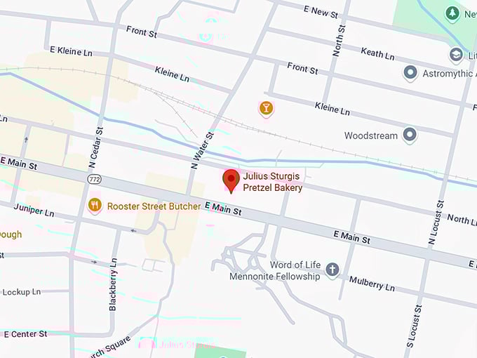 16. julius sturgis pretzel bakery map
