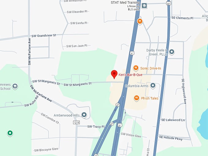 16. ken’s bar b que map