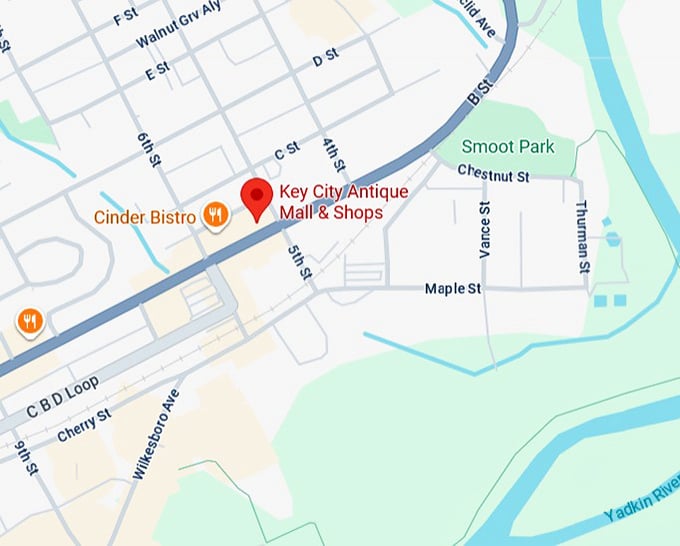 16. key city antiques mall & shops map