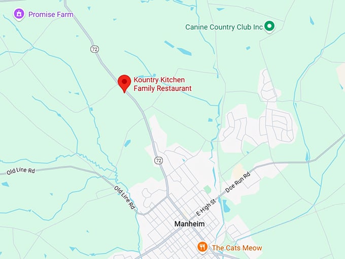 16. kountry kitchen family restaurant map