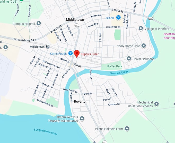 16. kuppy's diner map