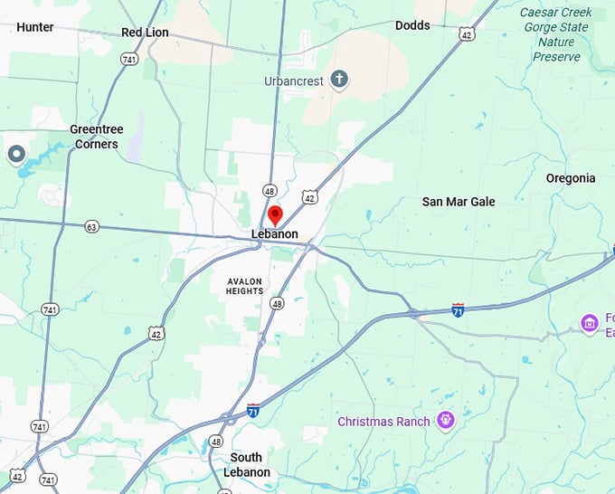 16. lebanon ohio map