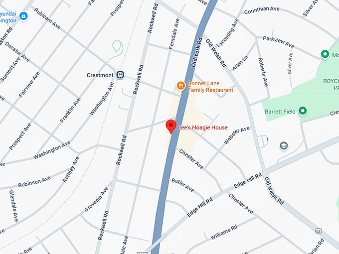 16. lee’s hoagie house map