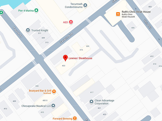 16. lewnes' steakhouse map