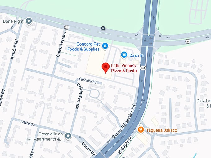 16. little vinnie's pizza & pasta map