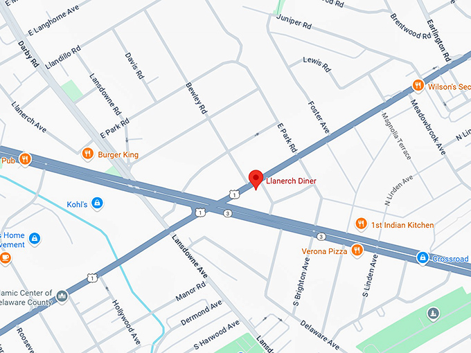 16. llanerch diner map