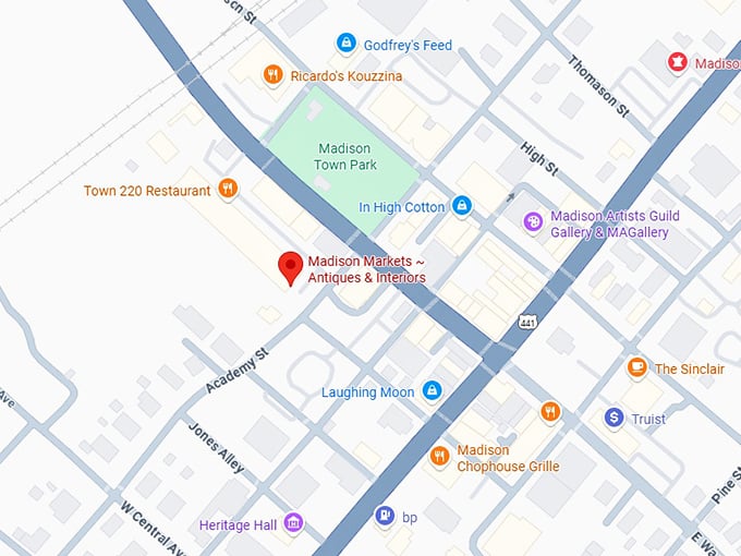 16. madison markets ~ antiques & interiors map