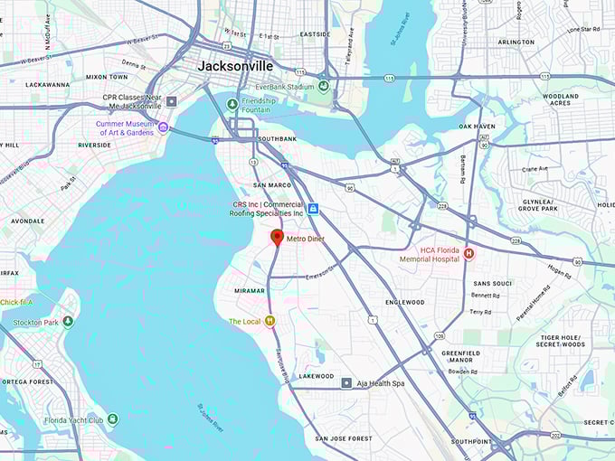 16. metro diner 3302 (hendricks ave) map