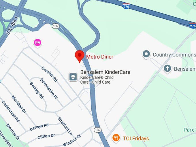 16. metro diner bensalem map