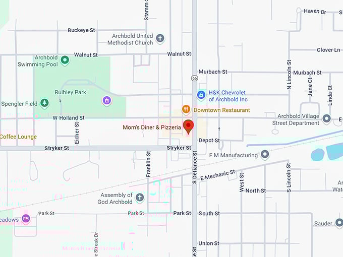 16. mom's diner & pizzeria map