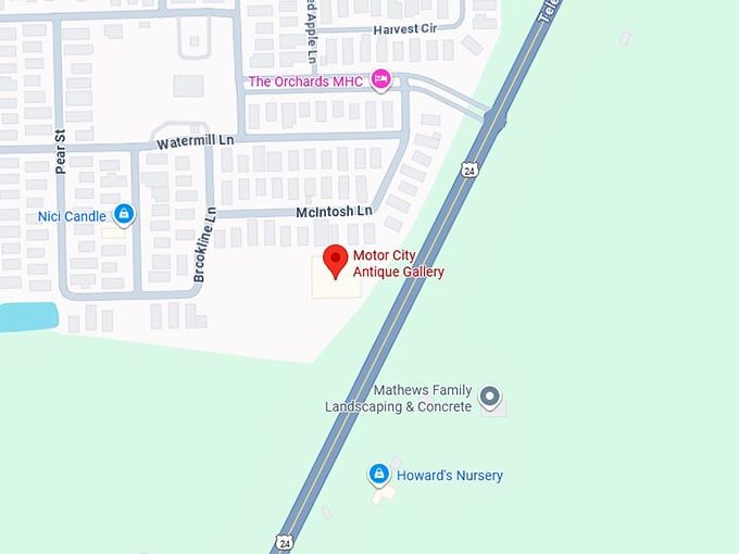 16. motor city antique gallery map