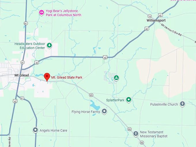 16. mt. gilead state park (4353 oh 95) map