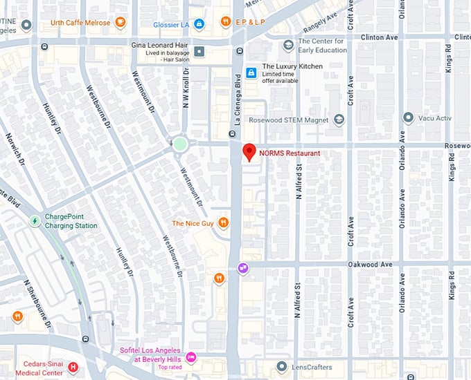 16. norms restaurant map