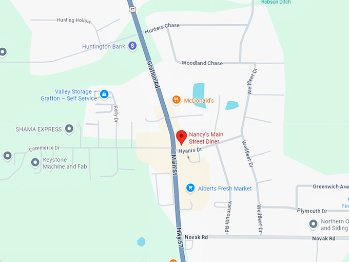 16. nancy's main street diner map