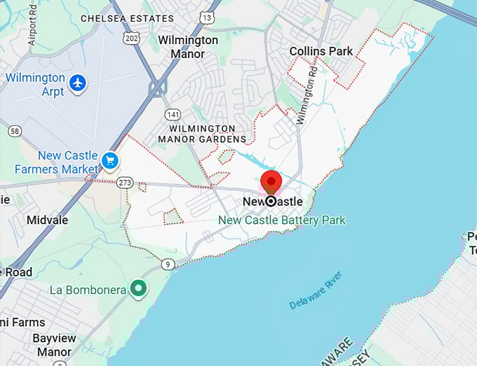 16. new castle, de map
