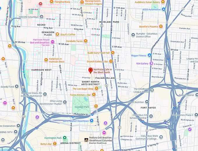 16. northstar cafe in the short north map