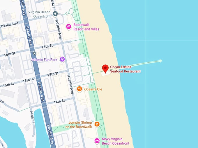 16. ocean eddies seafood restaurant map