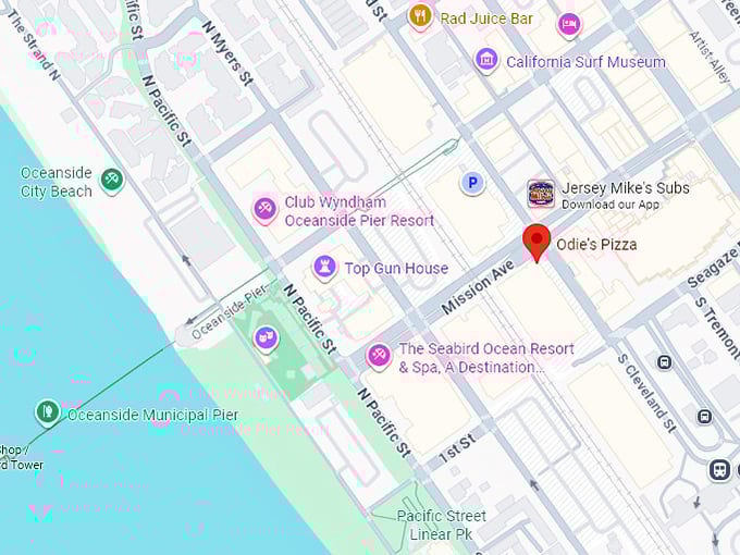 16. odie’s pizza co. map