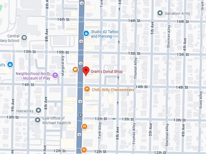 16. oram's donut shop map