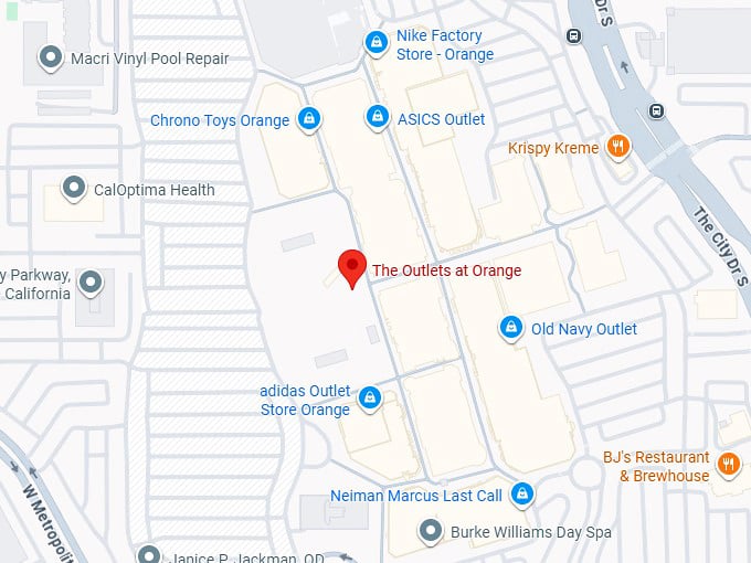 16. outlets at orange map