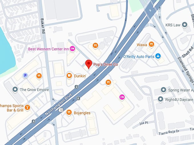 16. pop’s diner co. (5720 northampton blvd) map