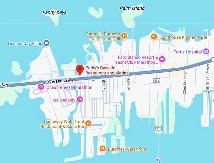 16. porky's bayside restaurant and marina map