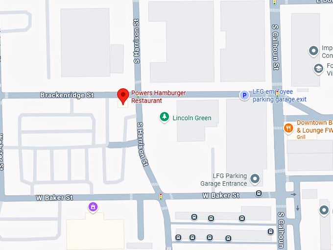16. powers hamburger restaurant map