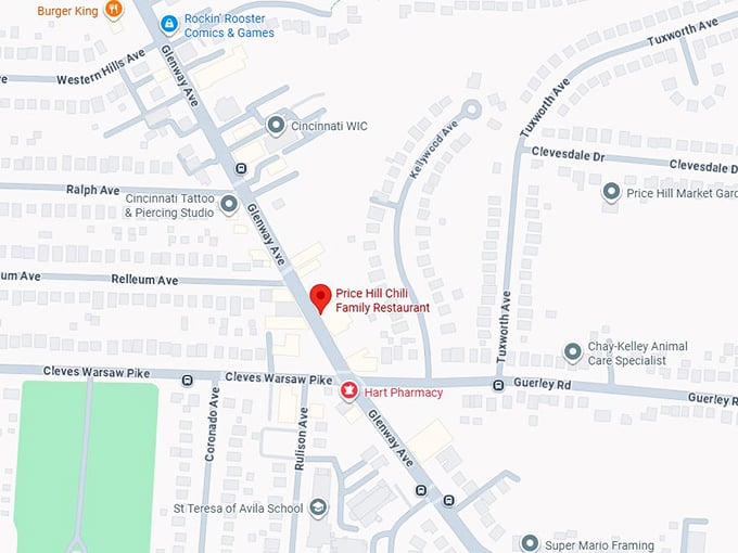 16. price hill chili family restaurant map