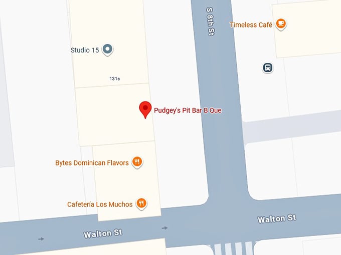 16. pudgey's pit bar b que map