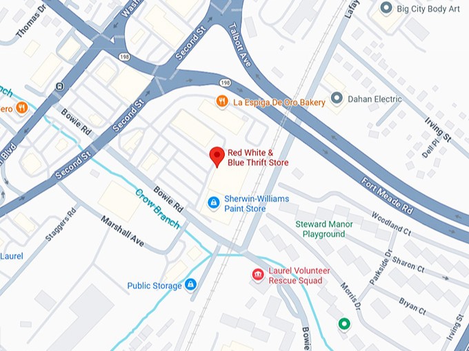 16. red white & blue thrift store map