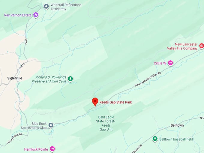 16. reeds gap state park map