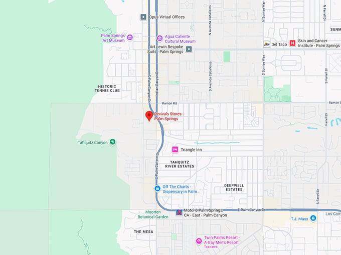 16. revivals stores palm springs map