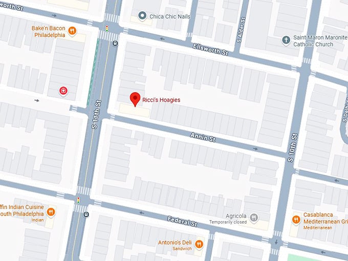 16. ricci's hoagies map