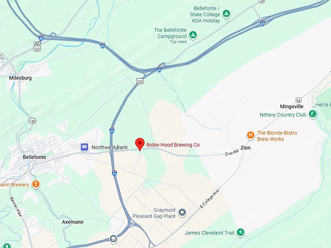 16. robin hood brewing co. map