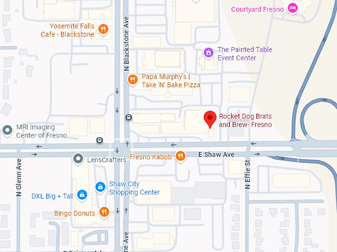 16. rocket dog brats and brew fresno map