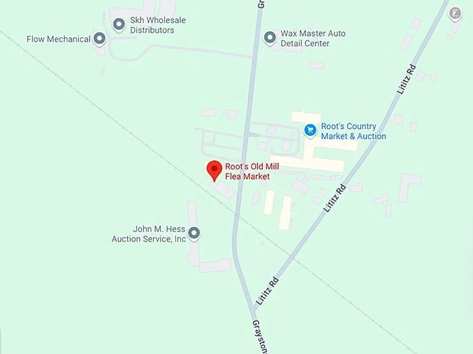 16. root's old mill flea market map