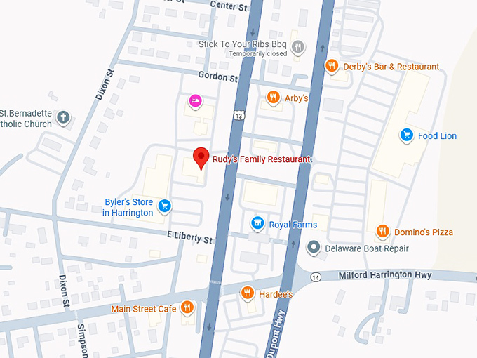 16. rudy's family restaurant map