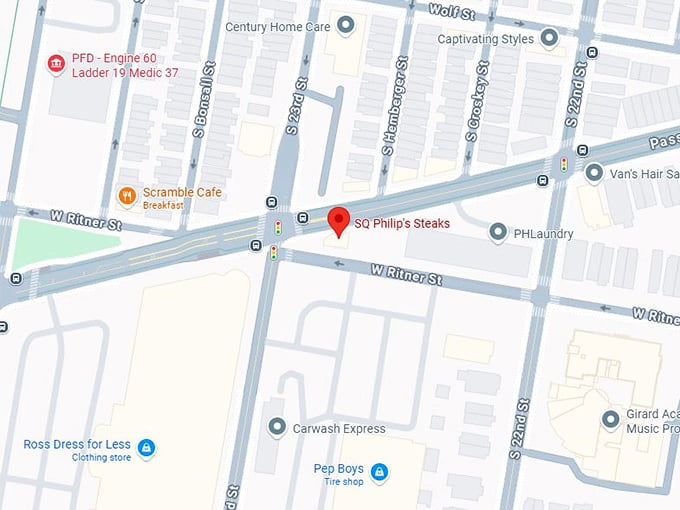 16. sq philip's steaks map