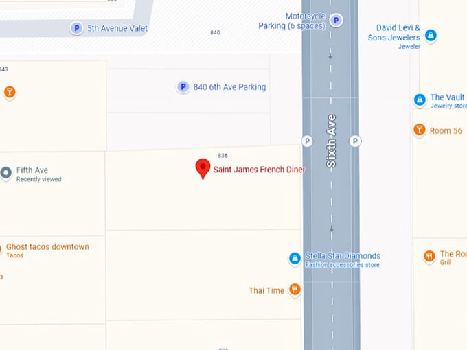16. saint james french diner map