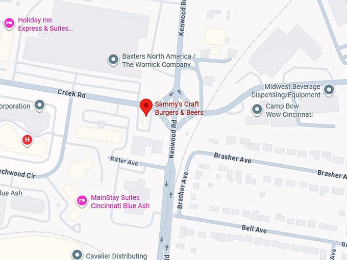 16. sammy’s craft burgers & beers map