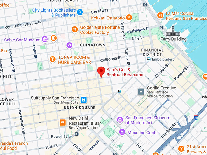 16. sam’s grill & seafood restaurant map