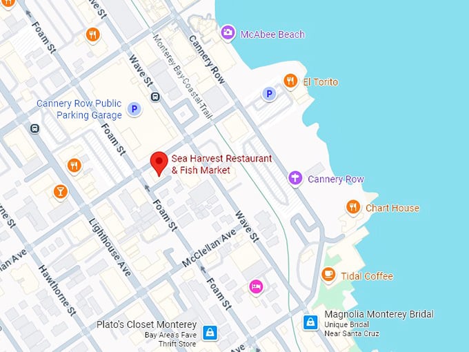16. sea harvest restaurant & fish market map