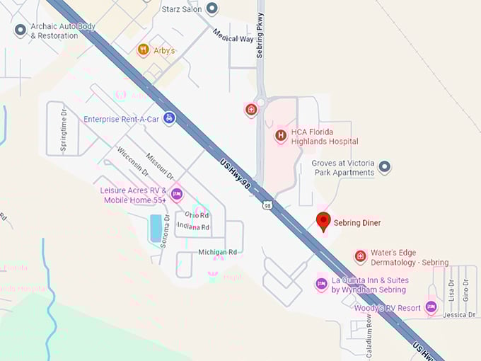 16. sebring diner map