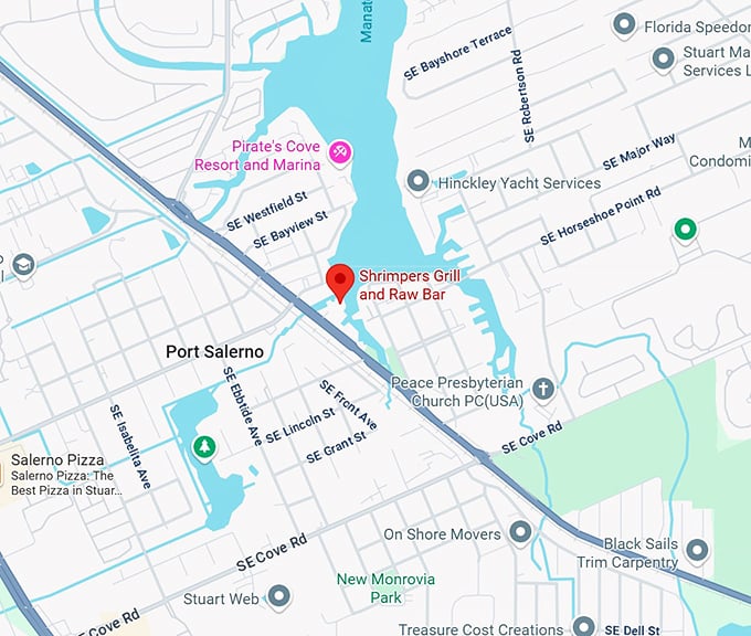 16. shrimpers grill and raw bar map